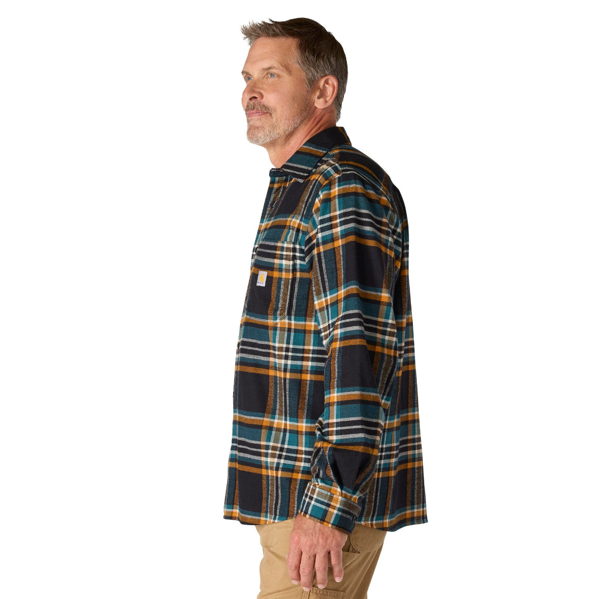 Carhartt 107010-F25 Men's Rugged Flex Relaxed Fit MW Flannel LS Plaid ...